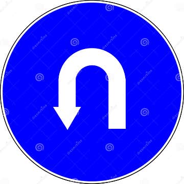 U-turn allowed sign stock illustration. Illustration of regulatory ...
