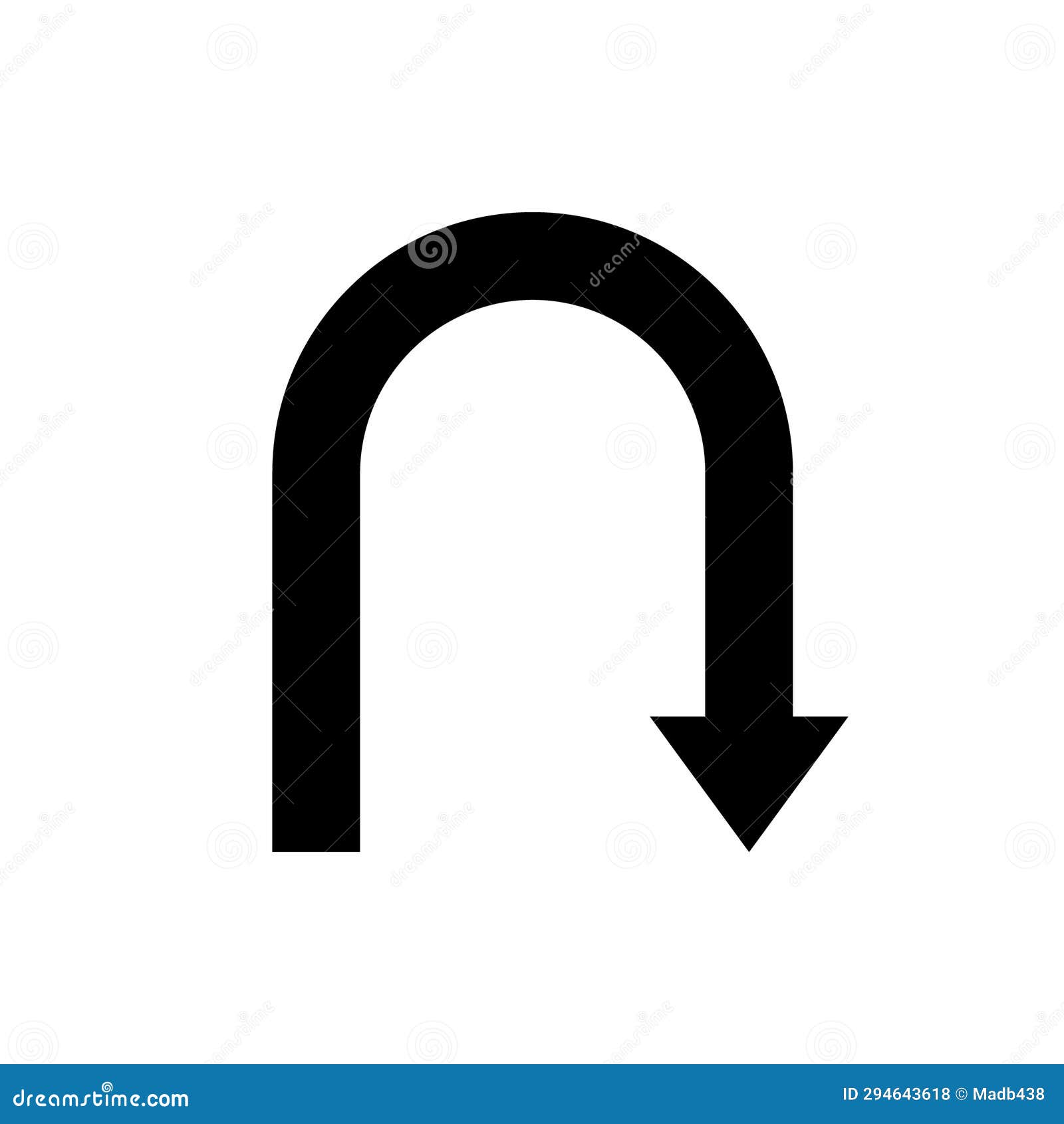 U-turn Arrow Icon Design in Flat Style. Stock Vector - Illustration of ...