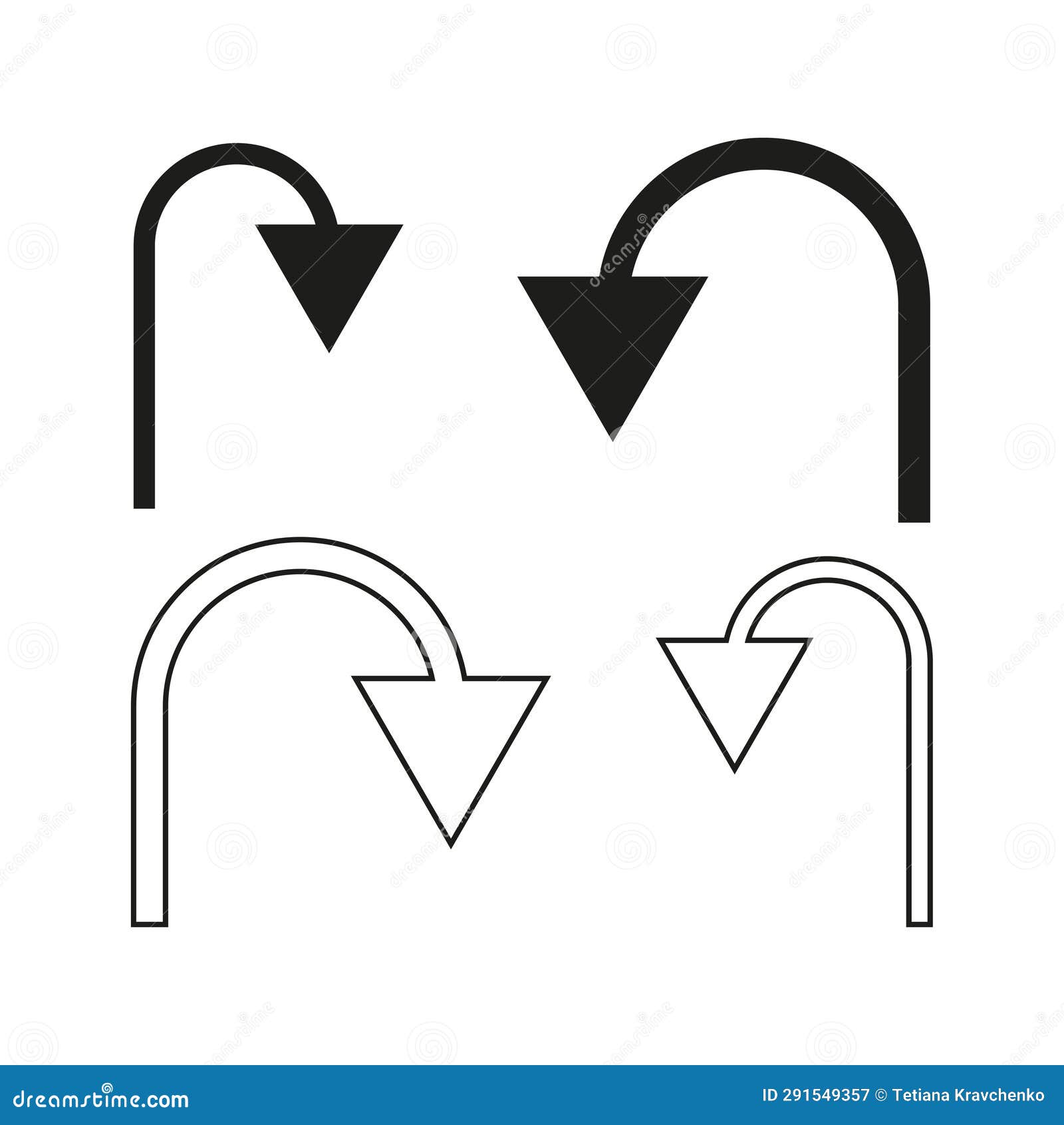 U Turn Icon Set. Vector Illustration. EPS 10 Stock Illustration ...