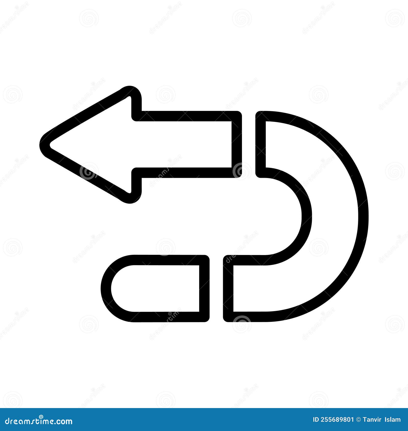 U Turn Left Icon stock illustration. Illustration of navigation - 255689801