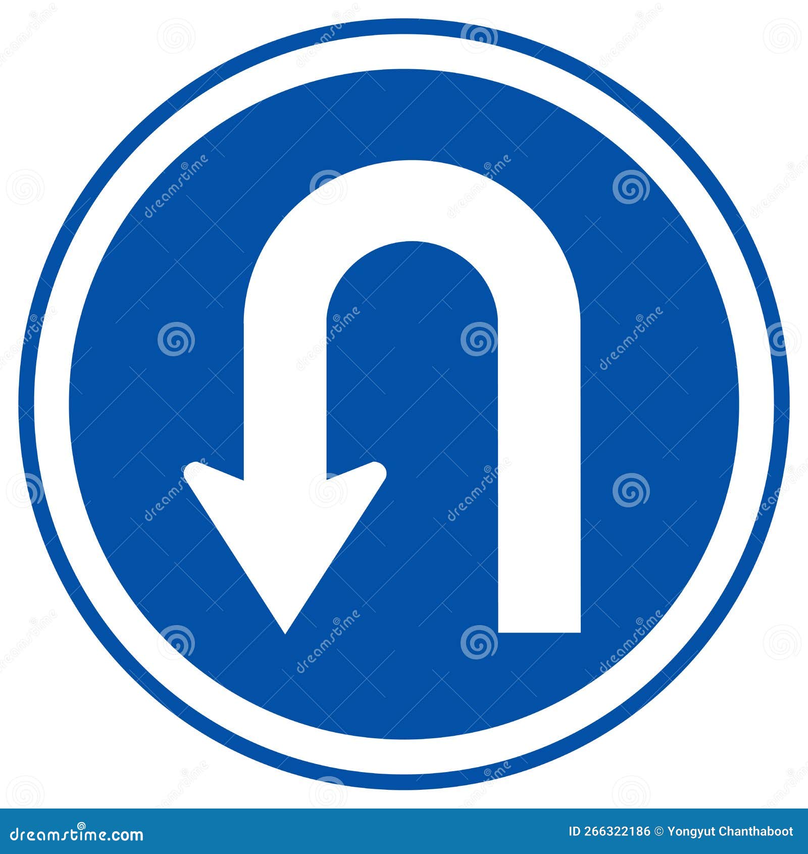 U-Turn Left Traffic Road Sign,Vector Illustration, Isolate on White ...