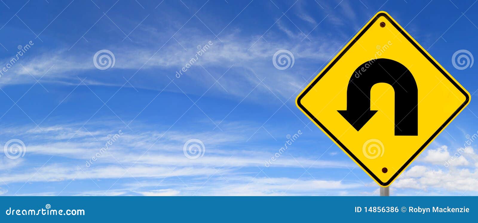 U Turn Sign stock photo. Image of highway, yellow, sign - 14856386