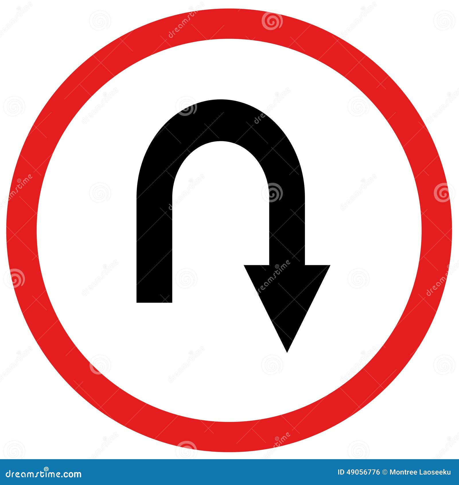 U Turn Road Sign