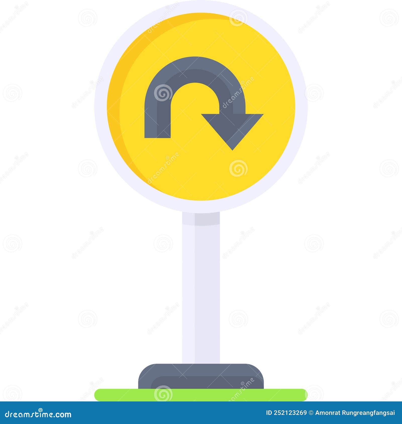 U Turn Sign Icon, Location Map and Navigation Vector Stock Vector ...