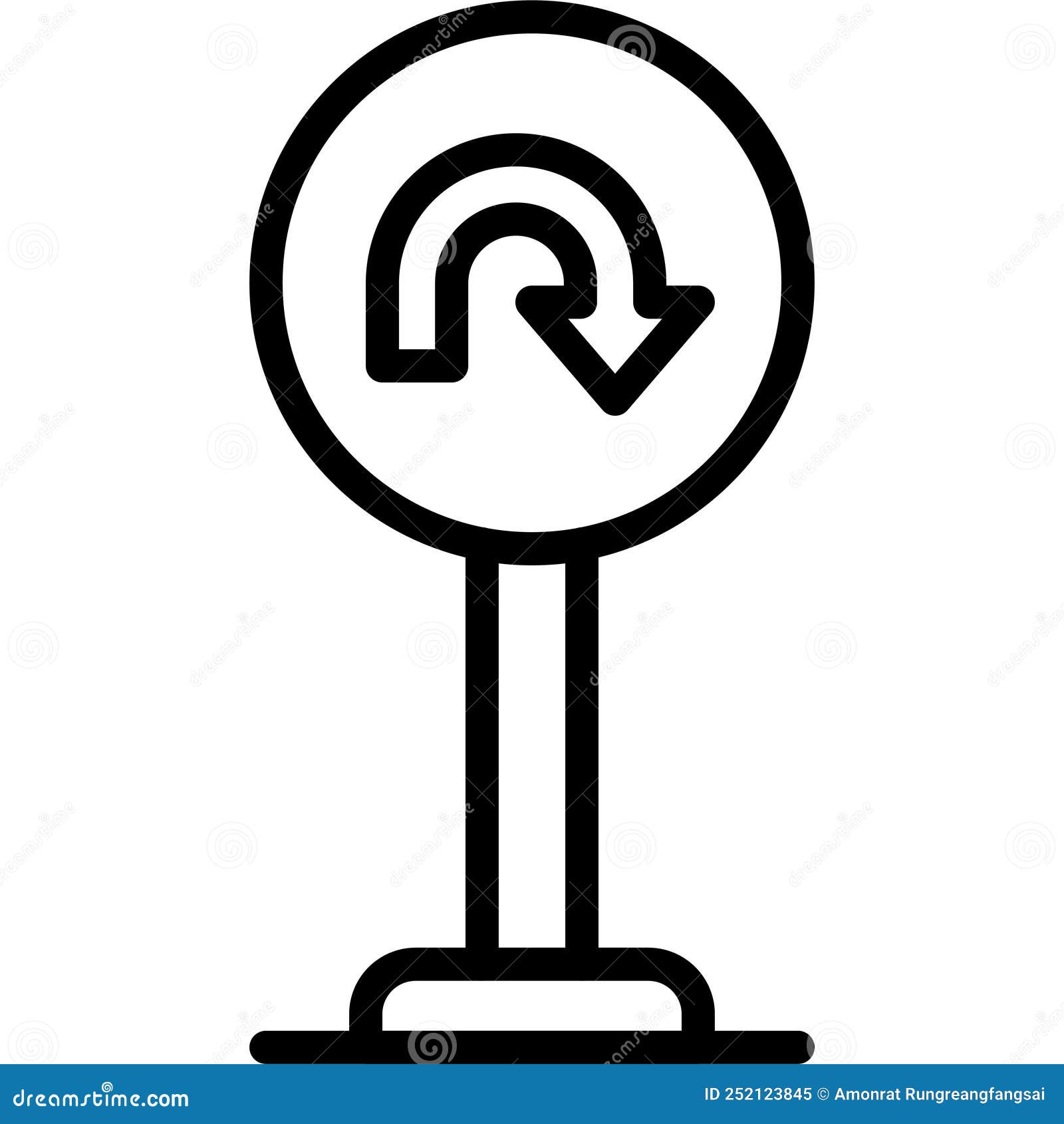 U Turn Sign Icon, Location Map and Navigation Vector Stock Vector ...