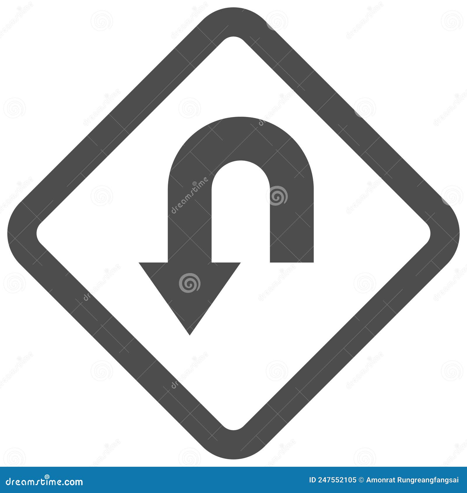 U Turn Sign Icon, Traffic Sign Vector Illustration Stock Vector ...