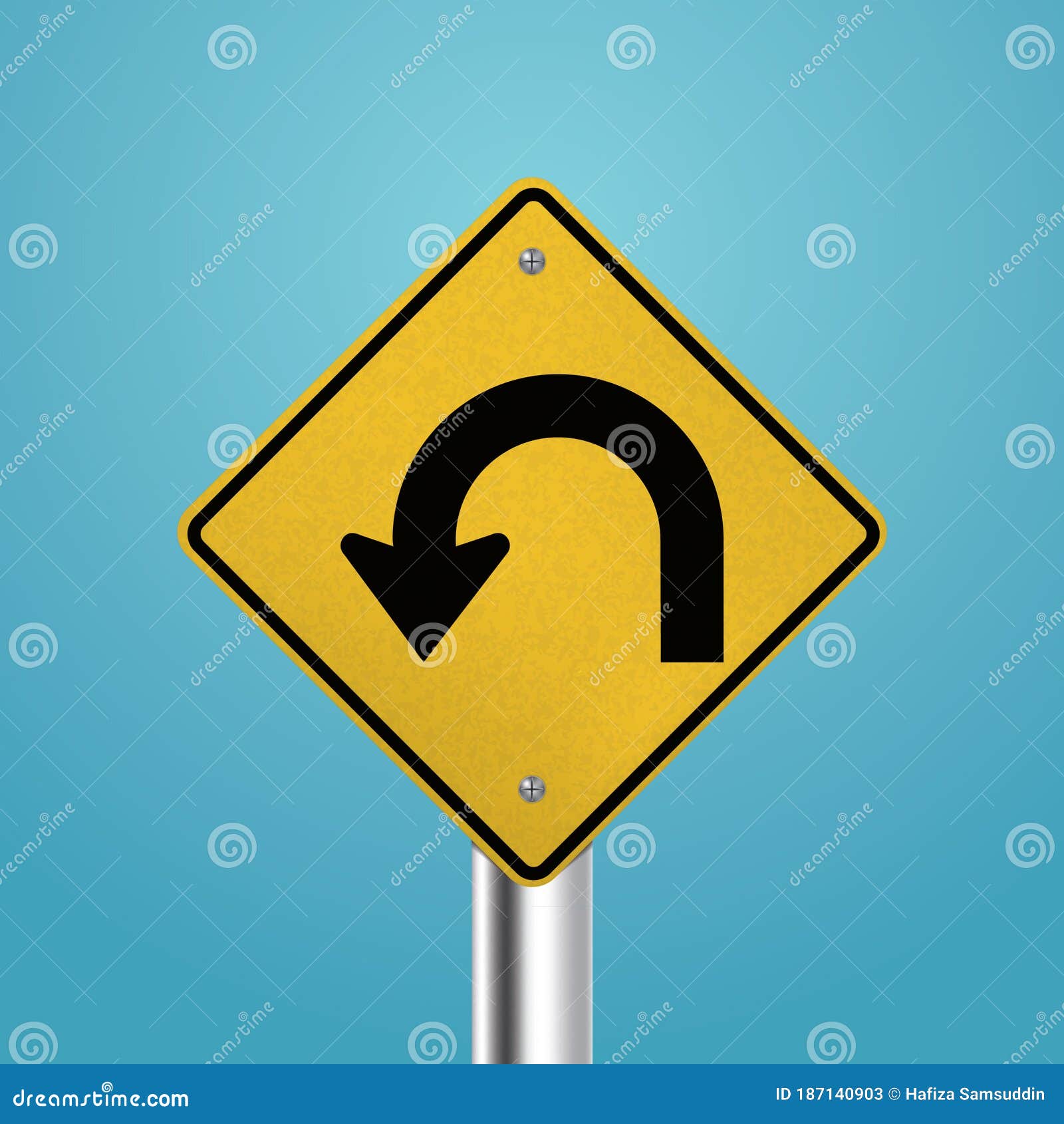 U-turn Signboard. Vector Illustration Decorative Design Stock Vector ...