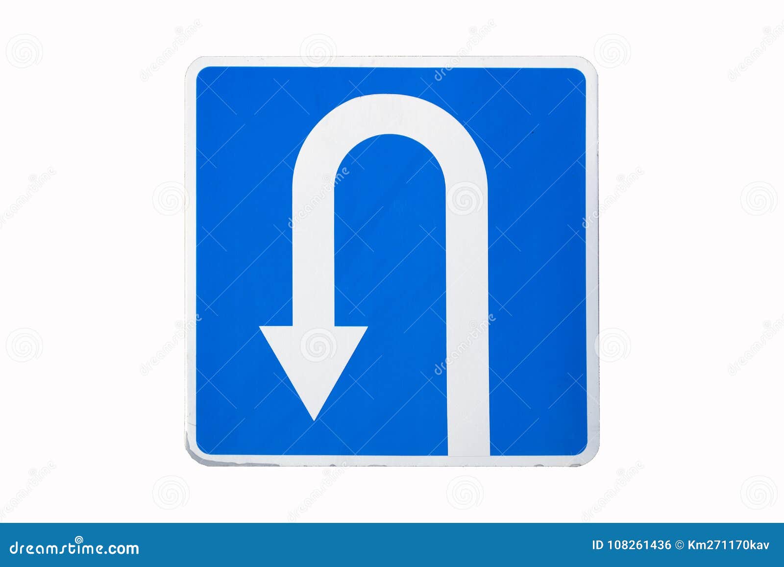`U-Turn` Traffic Road Sign Isolated on White Stock Vector ...