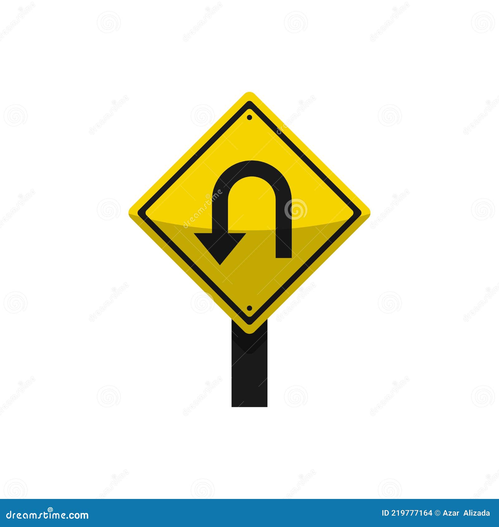 U-Turn Traffic Sign Board Icon Stock Vector - Illustration of caution ...