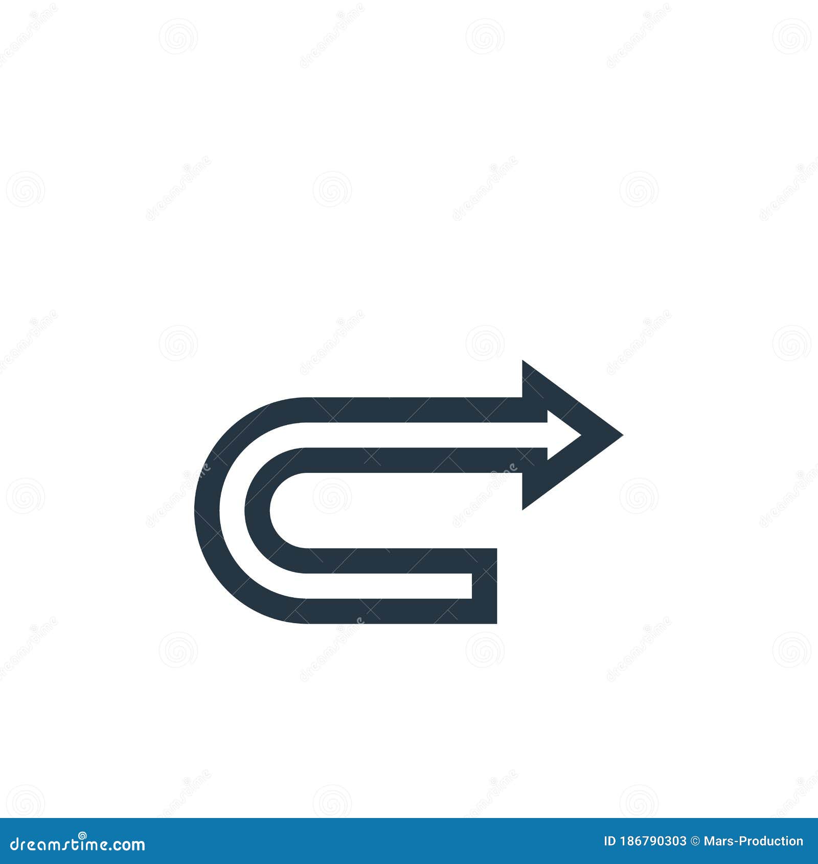 U Turn Vector Icon. U Turn Editable Stroke. U Turn Linear Symbol for ...