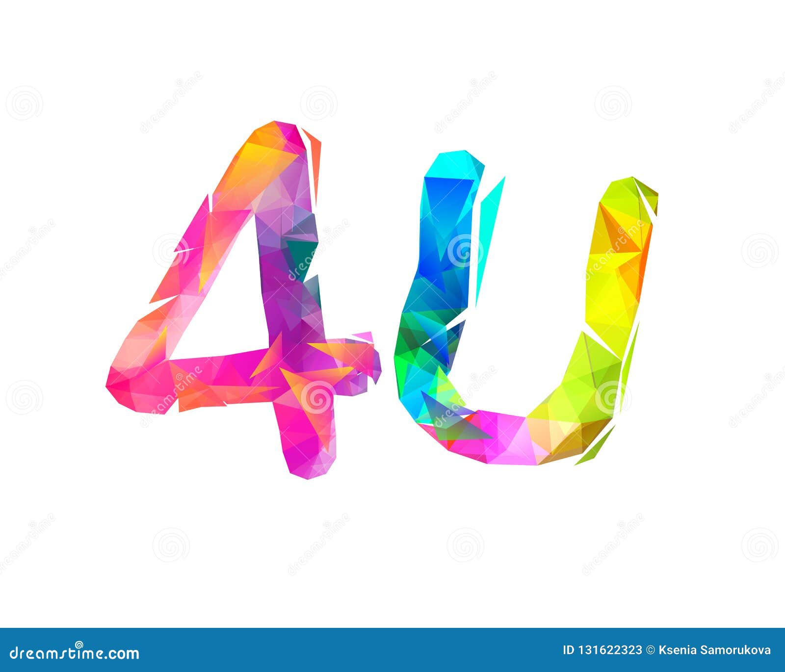 4u. for You. Sign of Triangular Letters Stock Vector - Illustration of ...