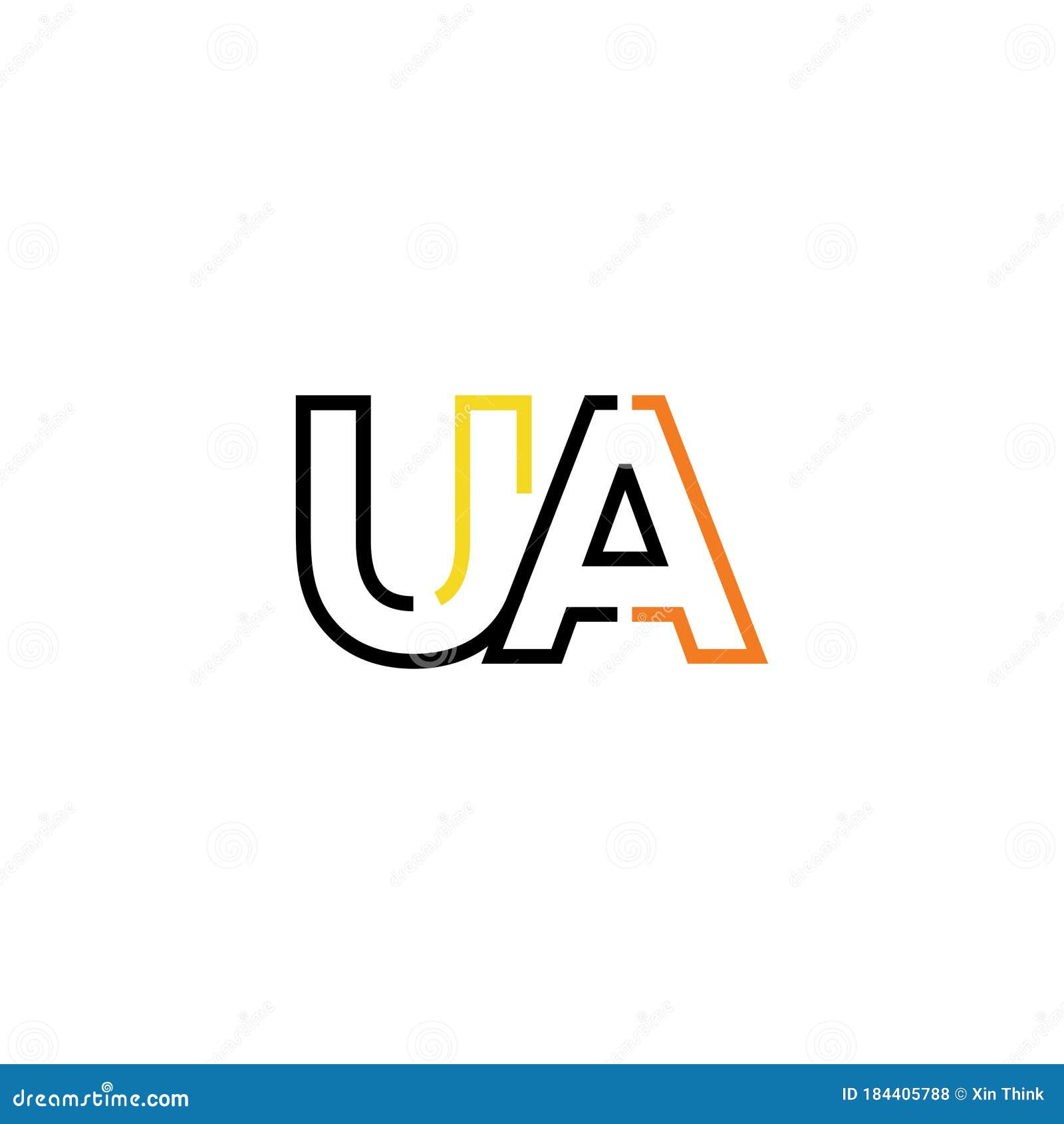UA Letter Logo Icon Design Template Elements Stock Vector ...
