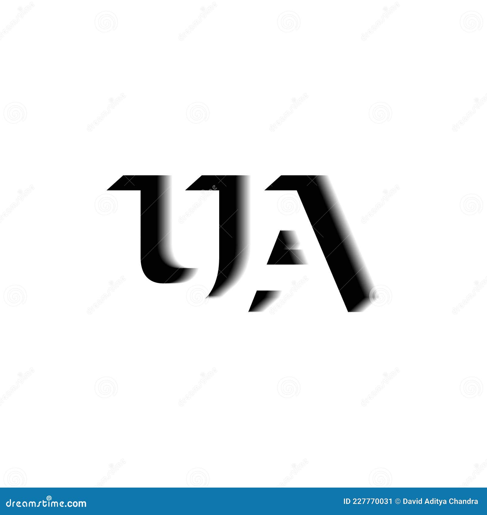 UA Monogram Shadow Shape Style Stock Vector - Illustration of initials ...