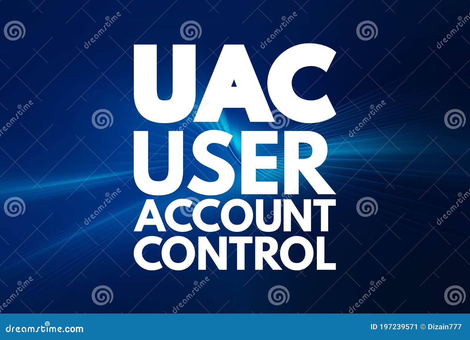 UAC - User Account Control Acronym, Technology Concept Background Stock ...