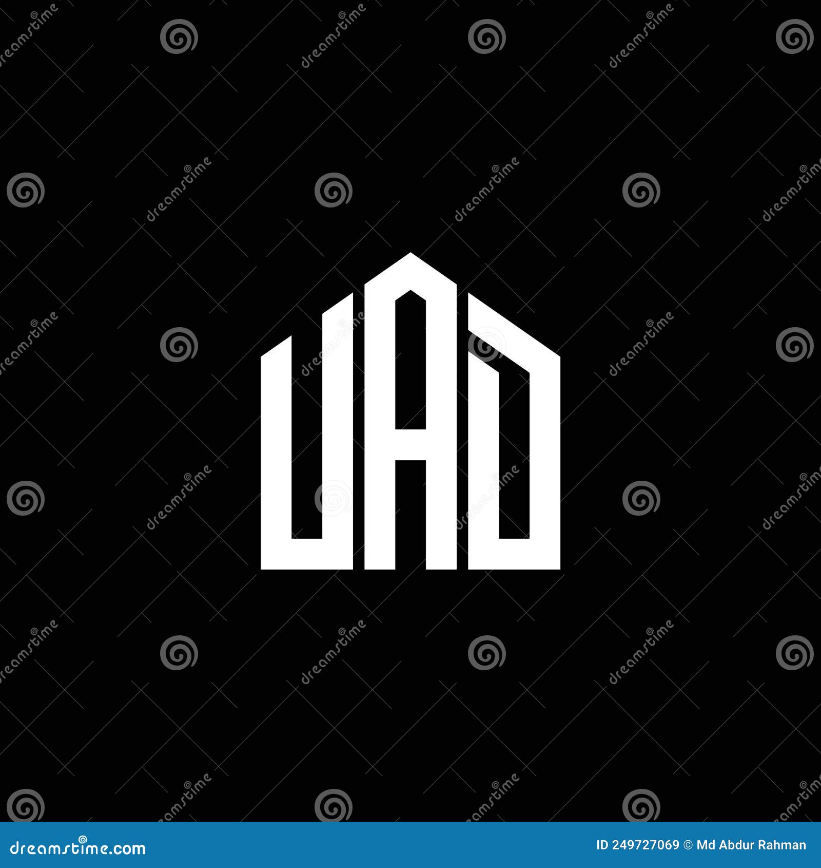 UAD Letter Logo Design on BLACK Background. UAD Creative Initials ...