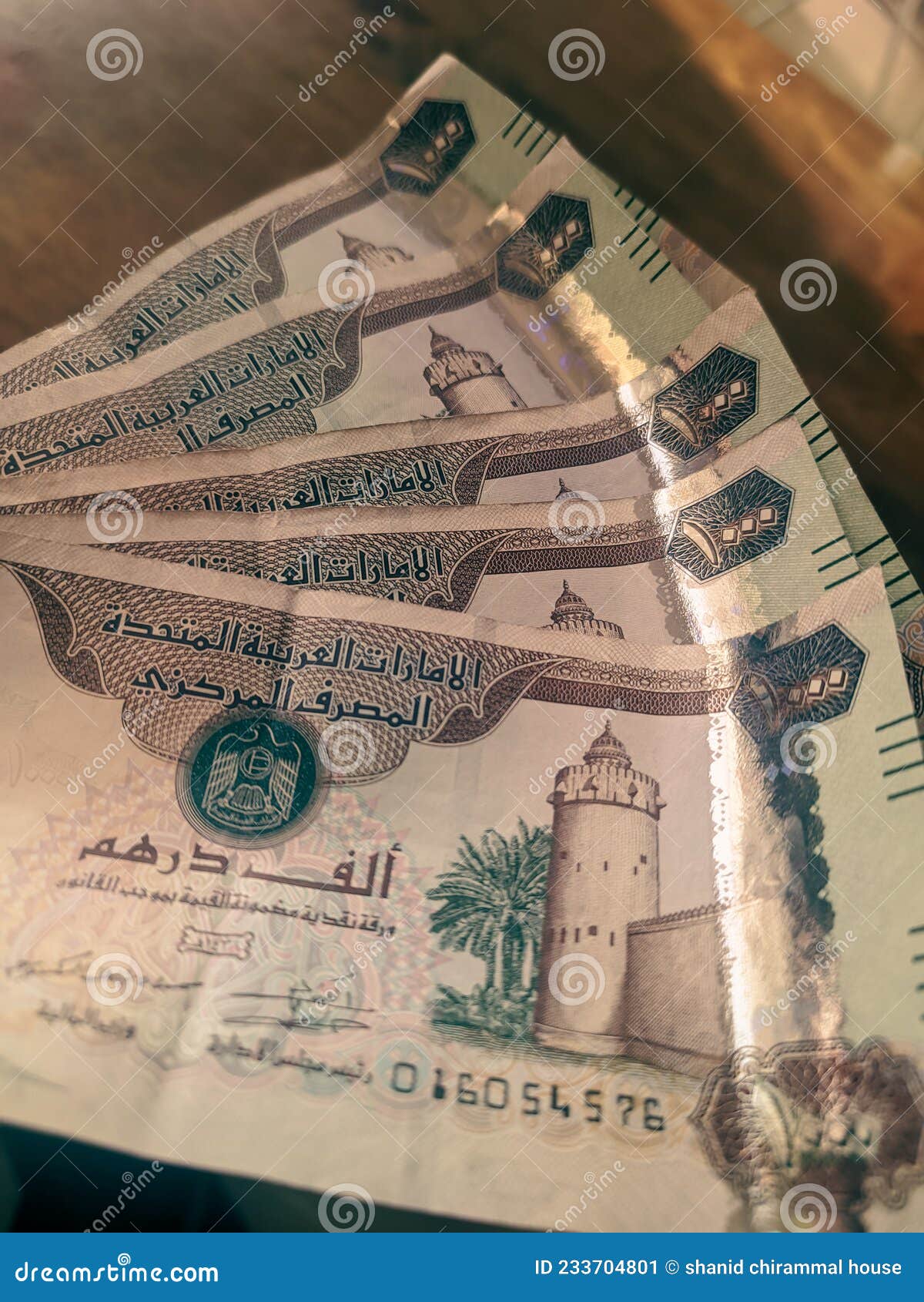 UAE Bank Note of One Thousand Stock Image - Image of value, money ...