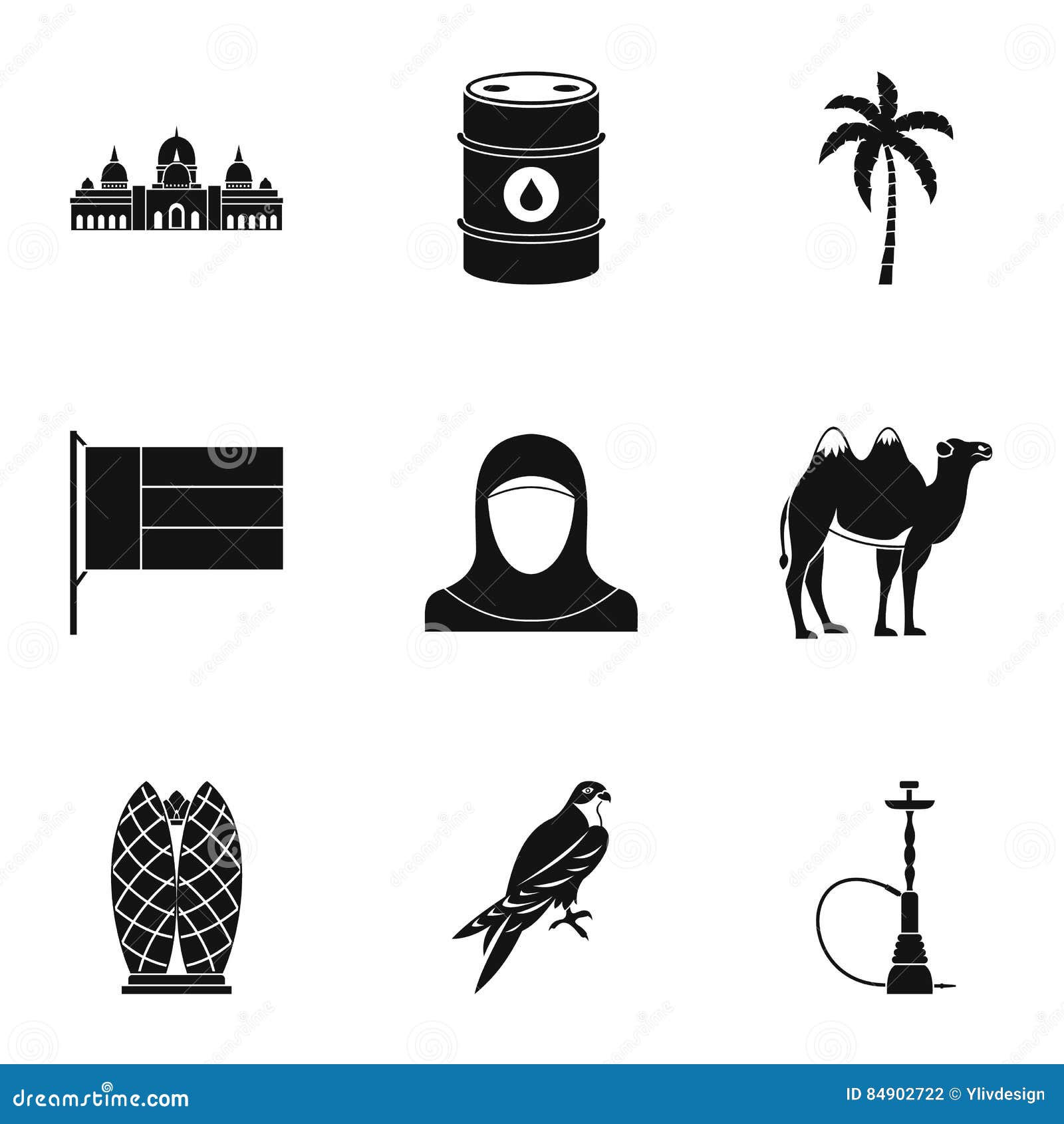 UAE Country Icons Set, Simple Style Stock Vector - Illustration of ...