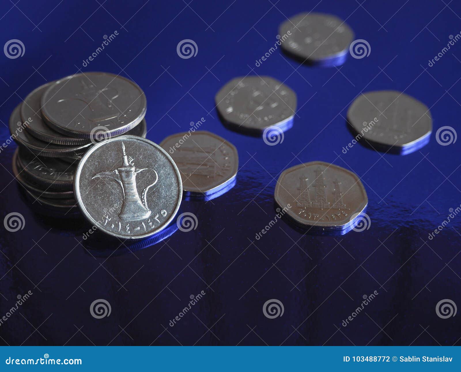 UAE Dirham Currency Notes and Coins. Stock Photo - Image of banking ...