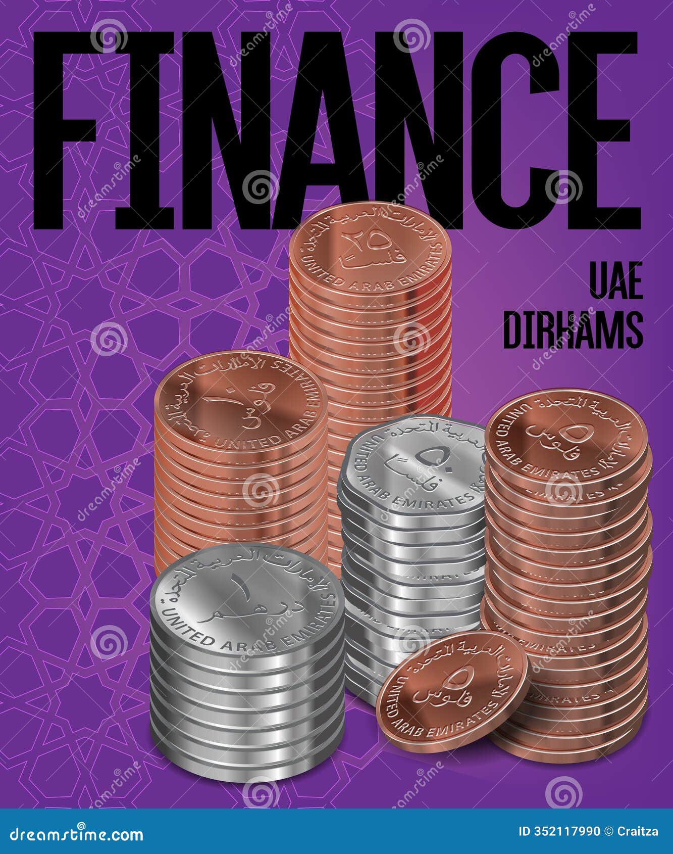 UAE Dirham Stacks Financial Growth Representation Stock Photo - Image ...