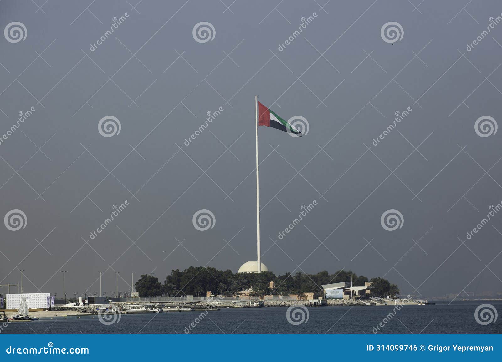 UAE Flag at Corniche Abu Dhabi Stock Photo - Image of arabia, symbol ...