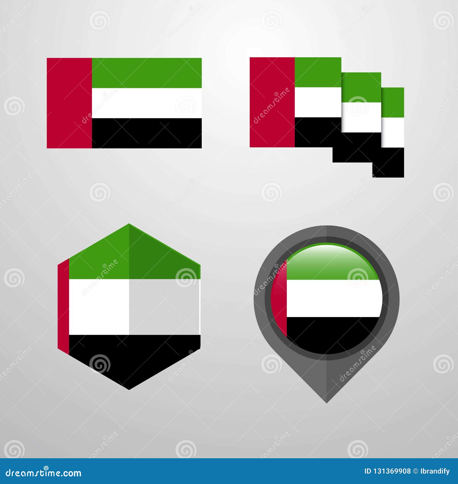 UAE flag design set vector stock vector. Illustration of united - 131369908
