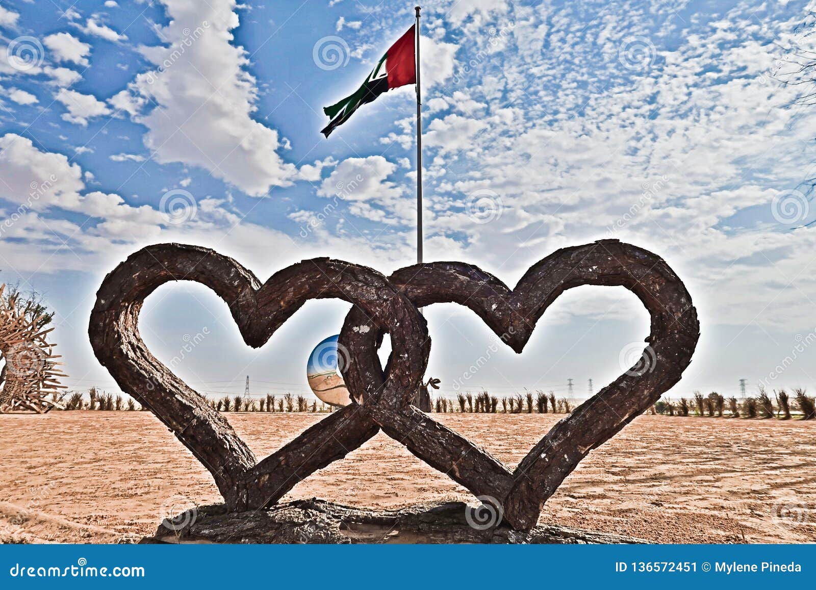 I Love UAE stock image. Image of alqudra, woodenheart - 136572451