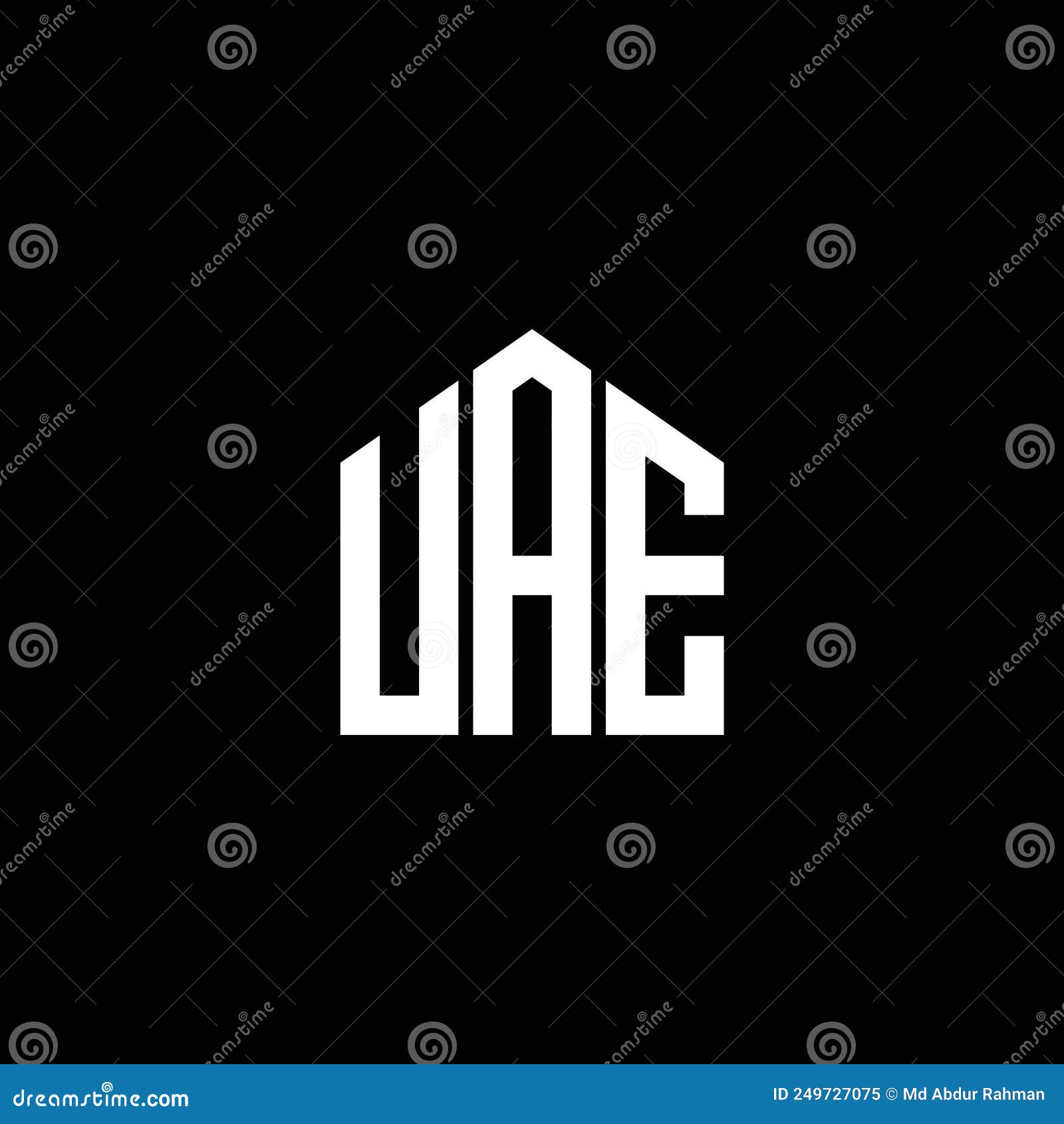 UAE Letter Logo Design on BLACK Background. UAE Creative Initials ...