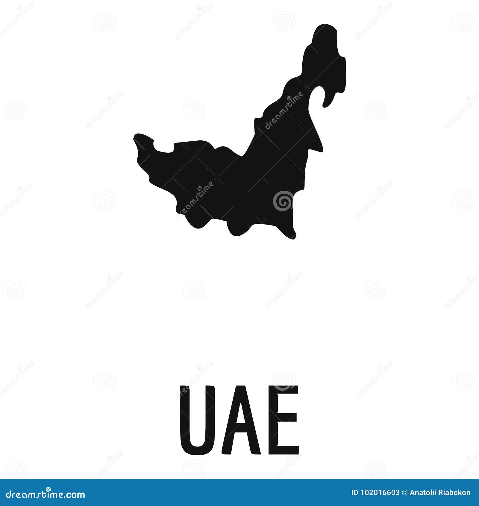 UAE Map in Black Vector Simple Stock Vector - Illustration of physical ...