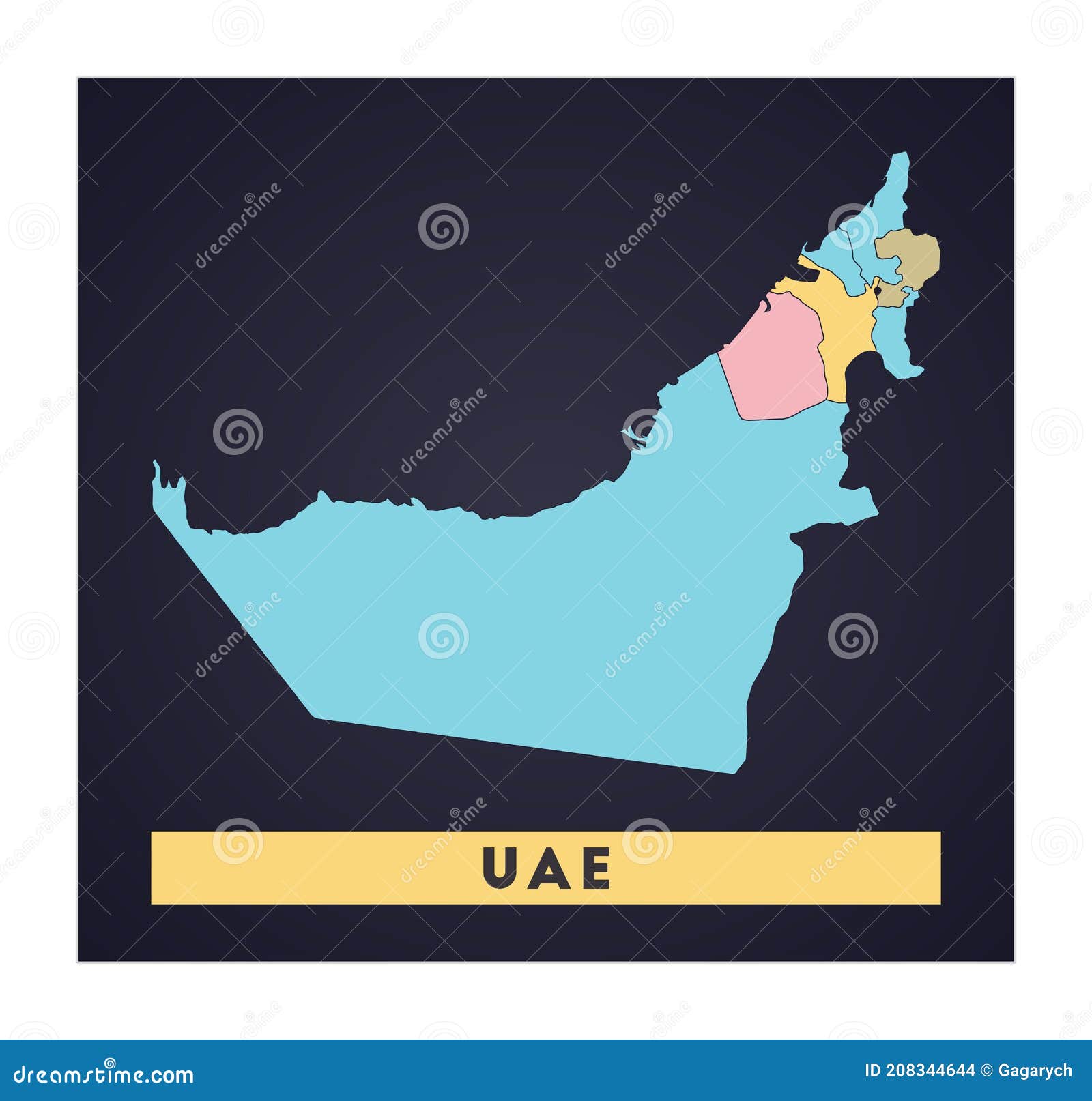 UAE map. stock vector. Illustration of cartography, design - 208344644