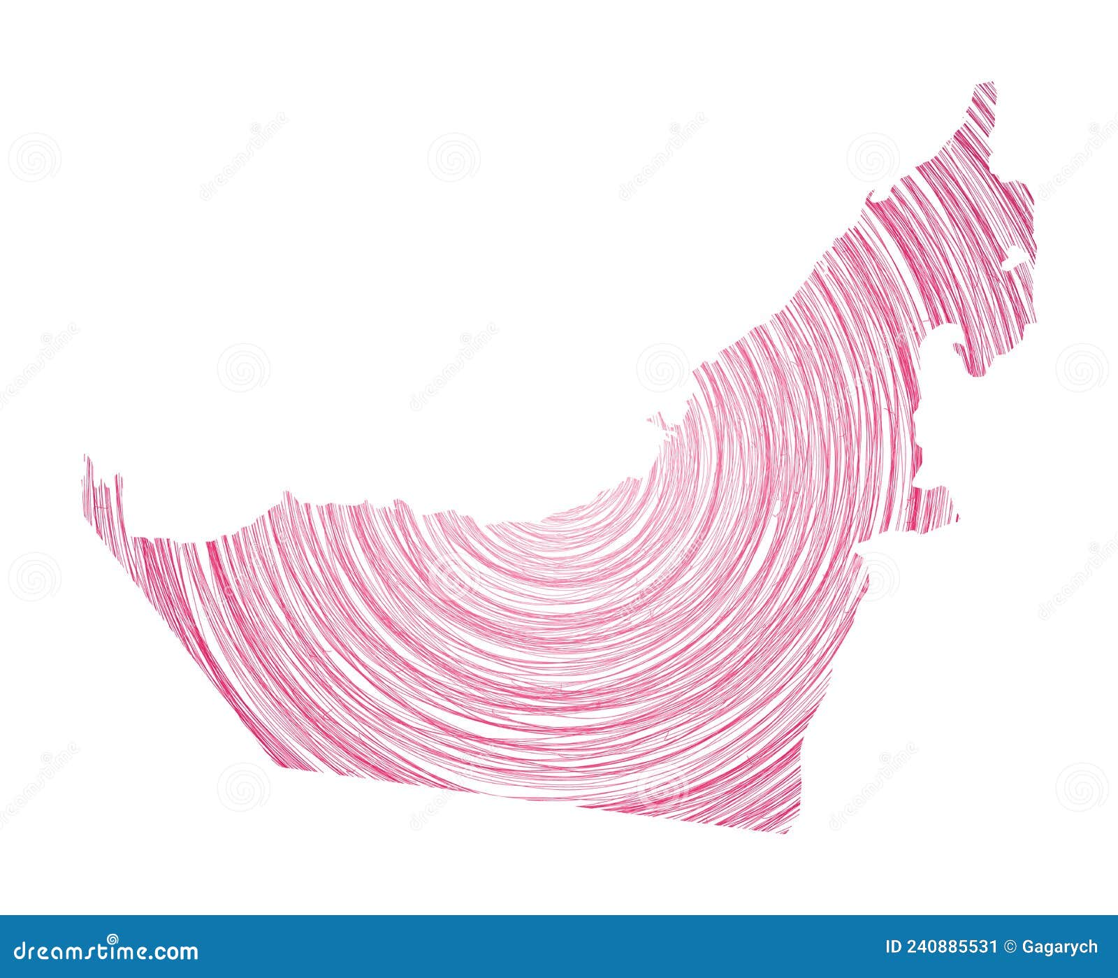 UAE Map Filled with Concentric Circles. Stock Vector - Illustration of ...