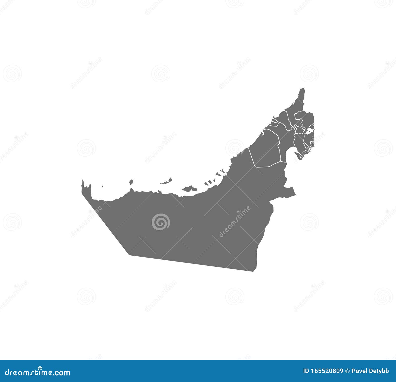 UAE Map, States Border Map. Vector Illustration Stock Illustration ...