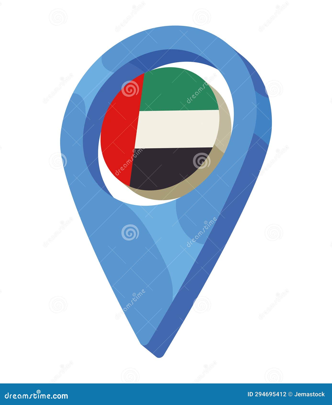 Uae National Day Flag Pin Location Stock Vector - Illustration of ...