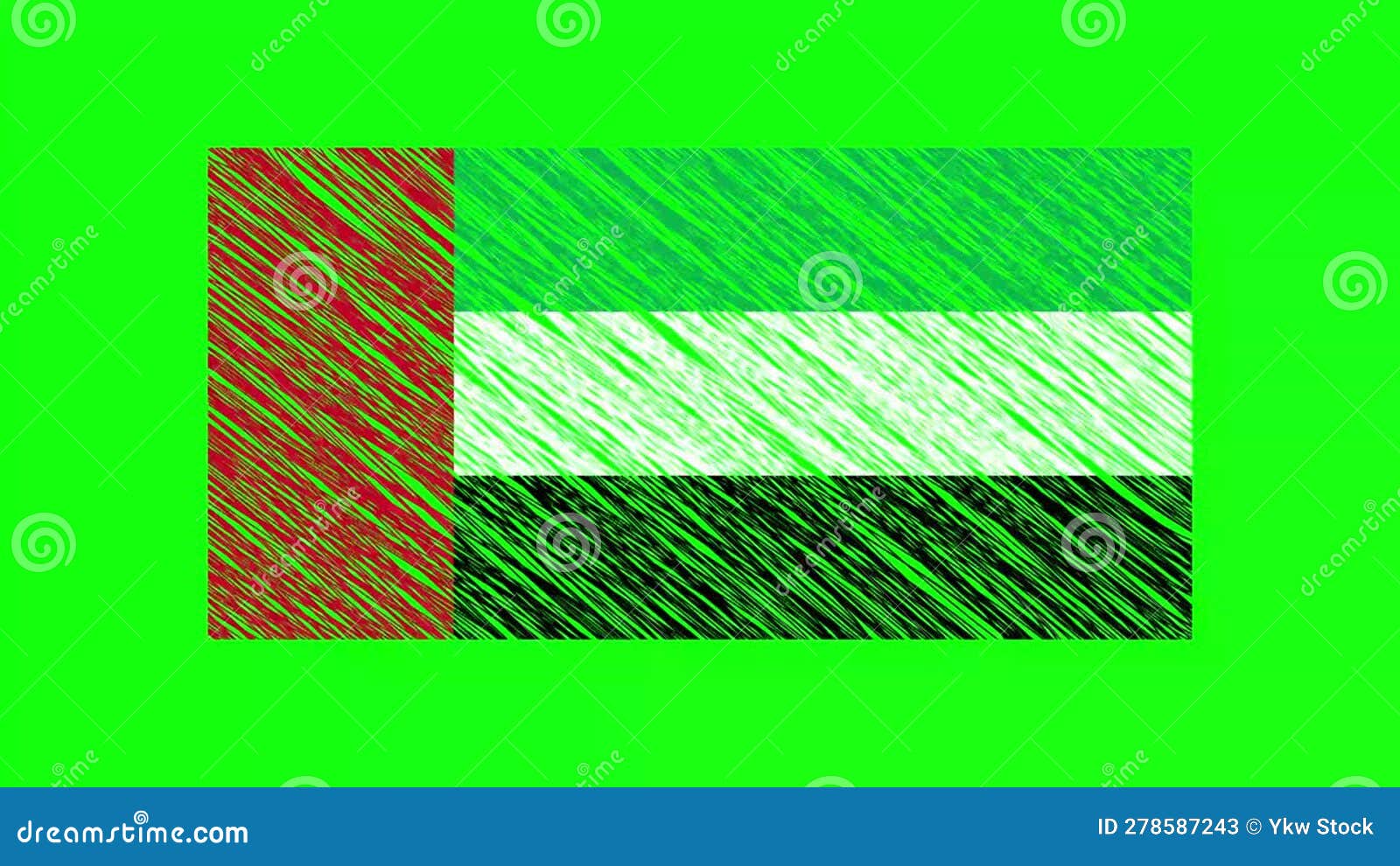 UAE Scribble Animation on Green Screen Background. Looping Seamless ...