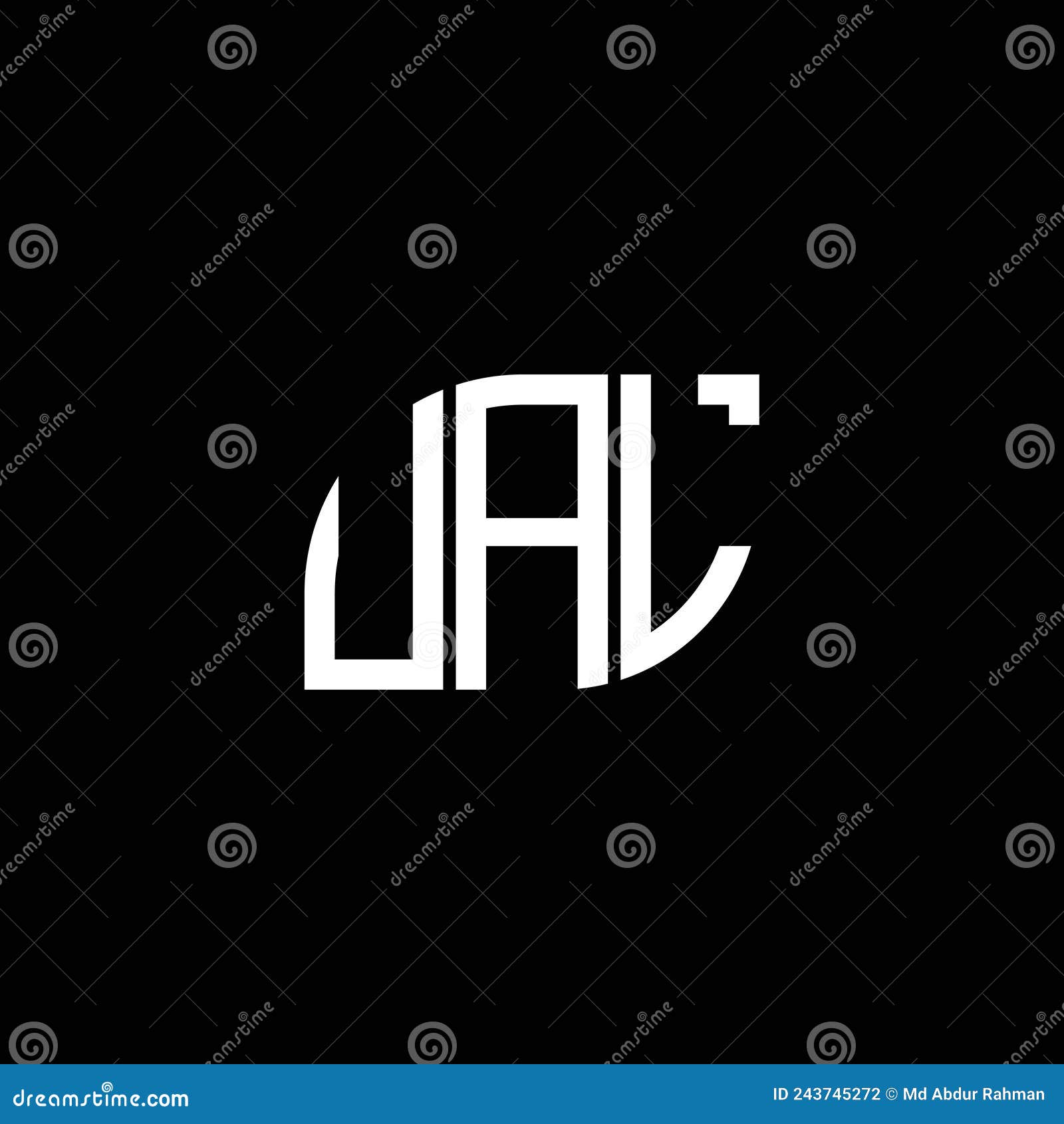 UAL Letter Logo Design on Black Background. UAL Creative Initials ...