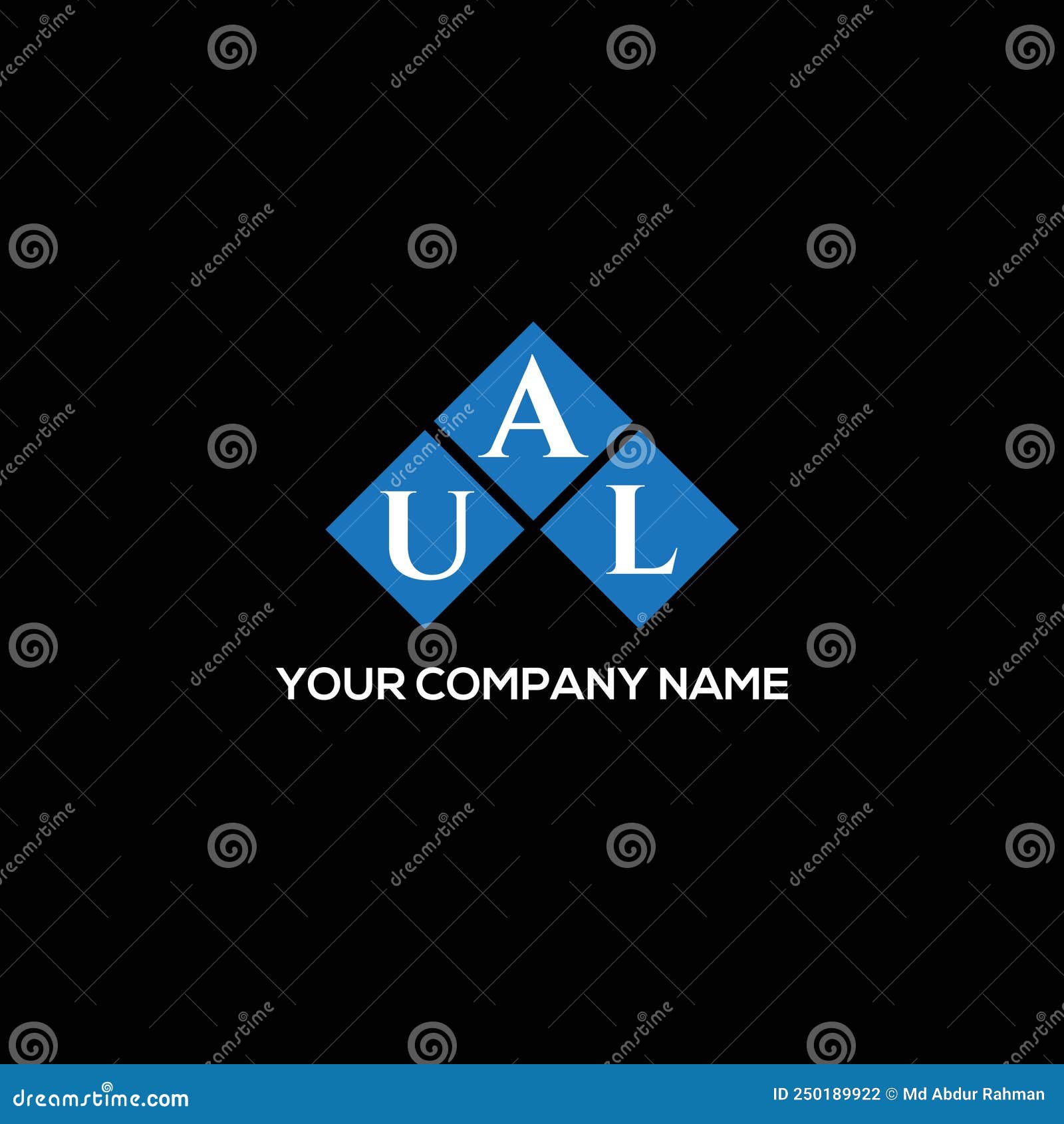 UAL Letter Logo Design on BLACK Background. UAL Creative Initials ...