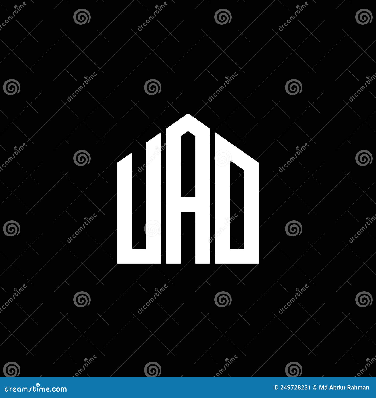 UAO Letter Logo Design on BLACK Background. UAO Creative Initials ...