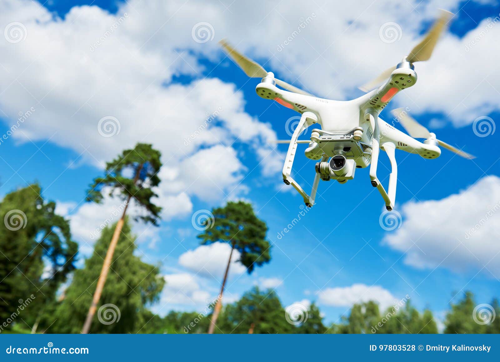 Uav Drone Copter Flying with Digital Camera Stock Photo - Image of aero ...