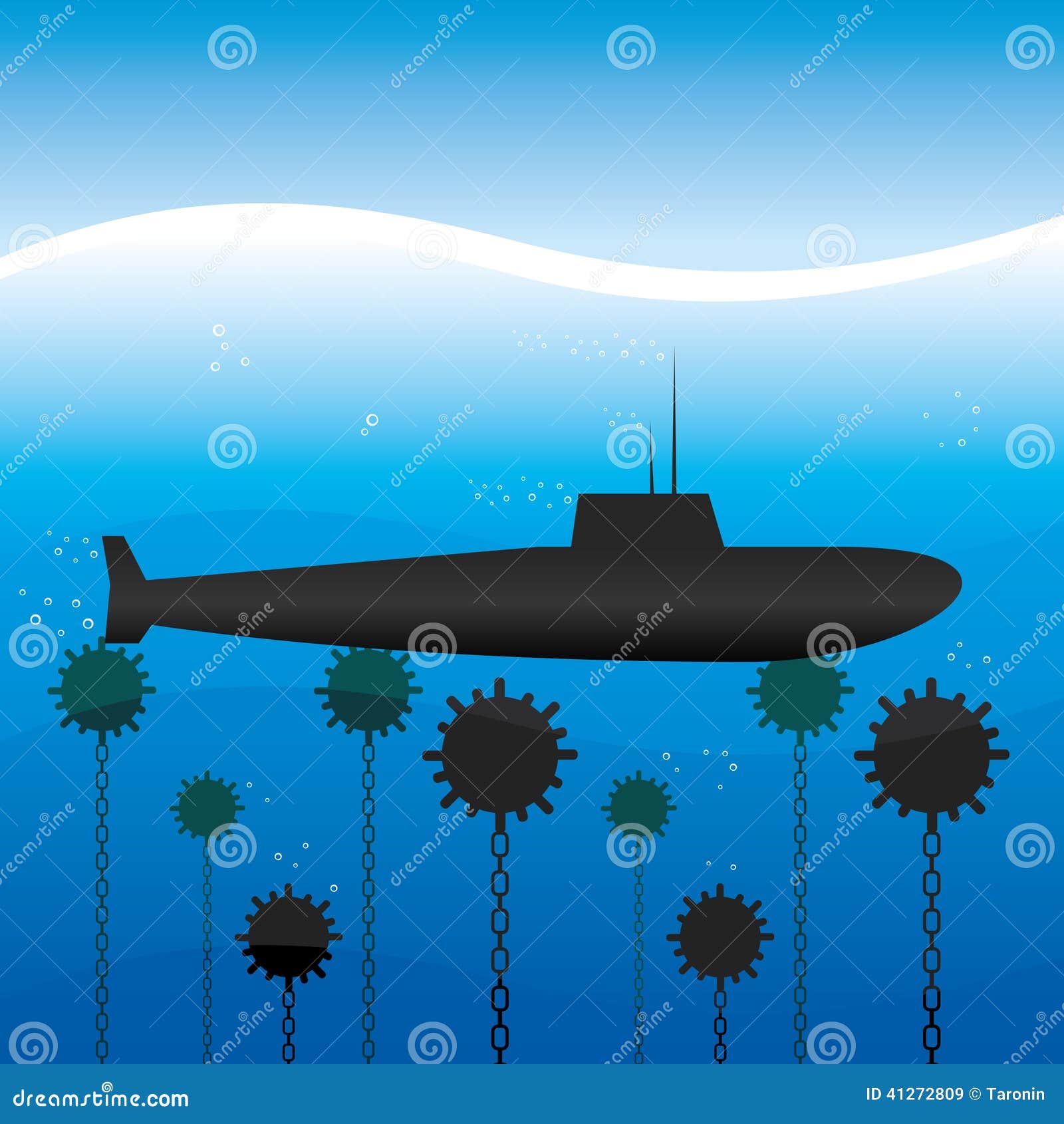 Ubåt under vatten vektor illustrationer. Illustration av bild - 41272809