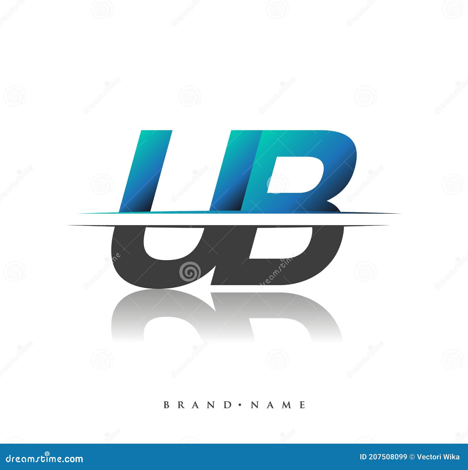 UB Initial Logo Company Name Colored Black and Blue, Simple and Modern ...