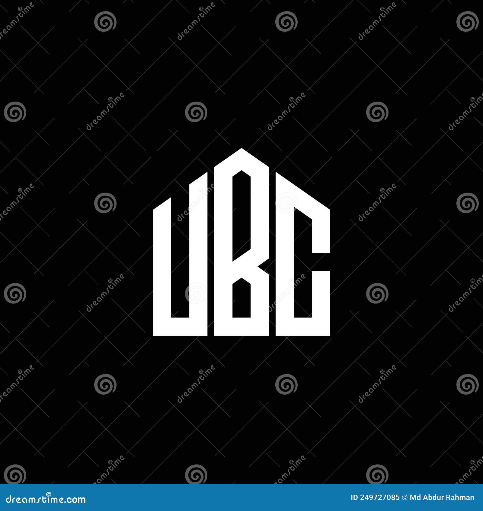 UBC Letter Logo Design on BLACK Background. UBC Creative Initials ...