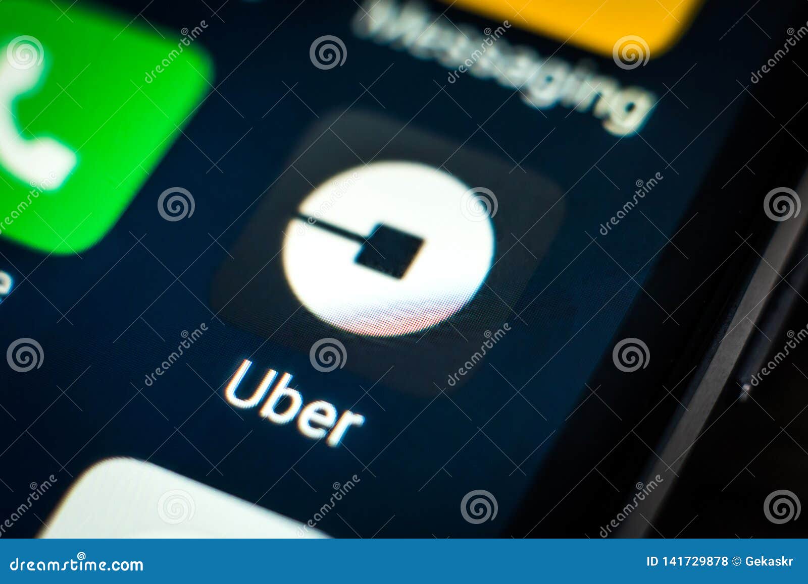 Uber application icon editorial stock photo. Image of business - 141729878