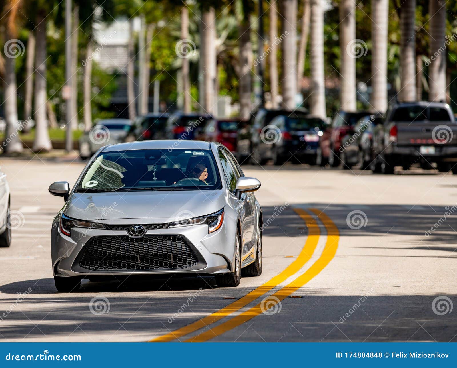 Uber Car in Motion on the Streets of Miami Editorial Stock Photo ...