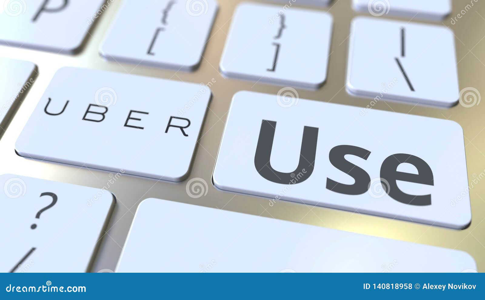 UBER Company Logo and Use Text on the Keys of the Computer Keyboard ...