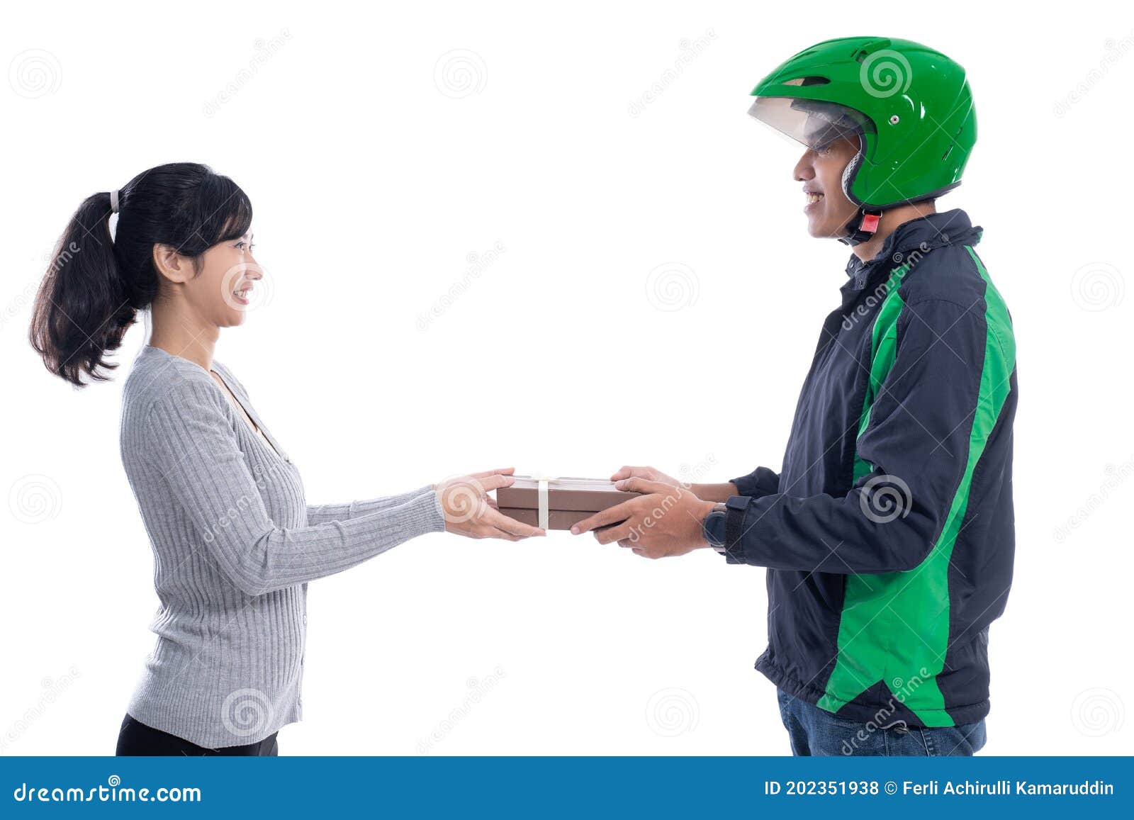 Uber Courier Sending Package To Customer Stock Photo - Image of online ...