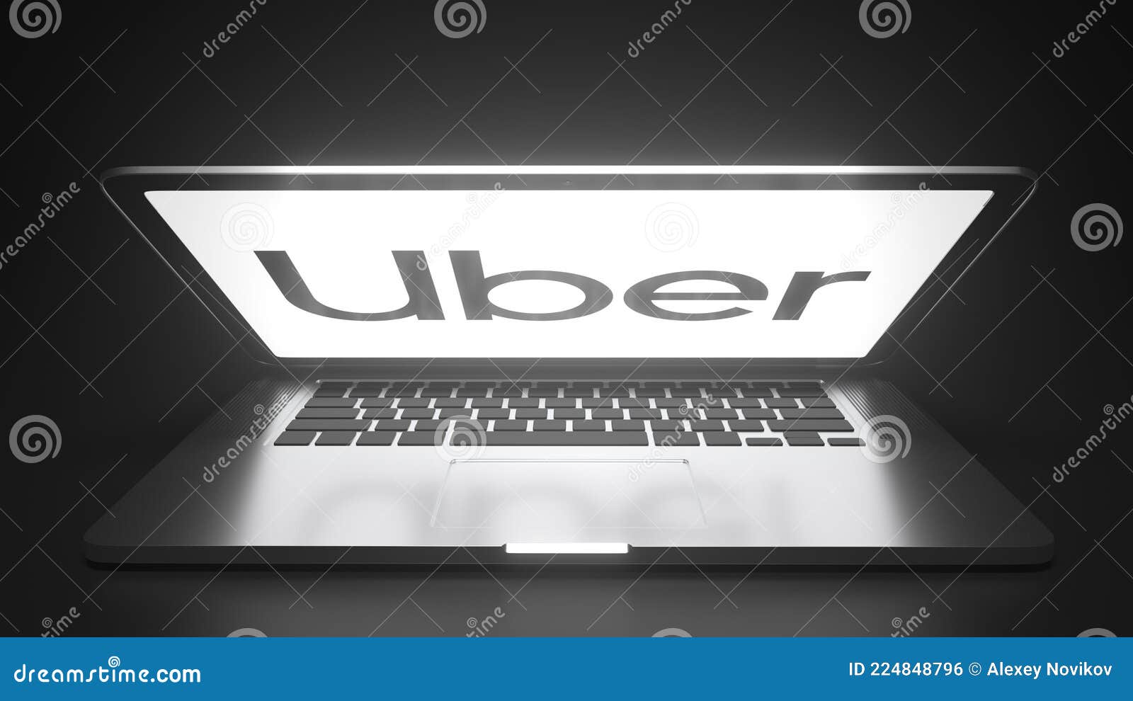 UBER Logo on the Display of a Portable Computer, Editorial Conceptual ...