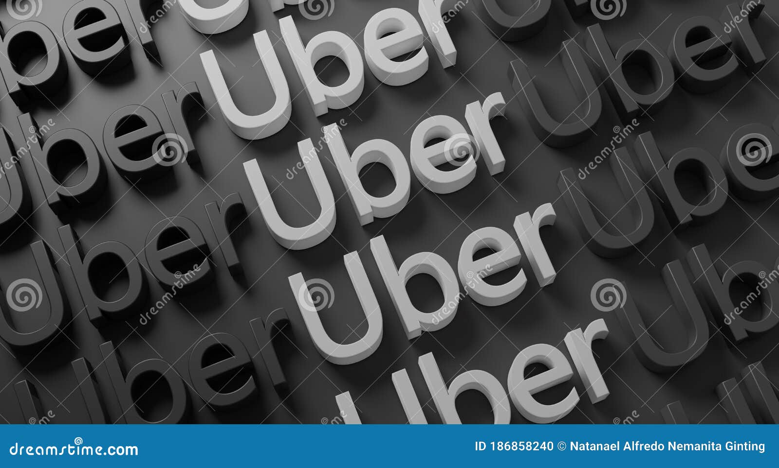 Uber Multiple Typography on Dark Wall 3D Rendering Editorial Image ...