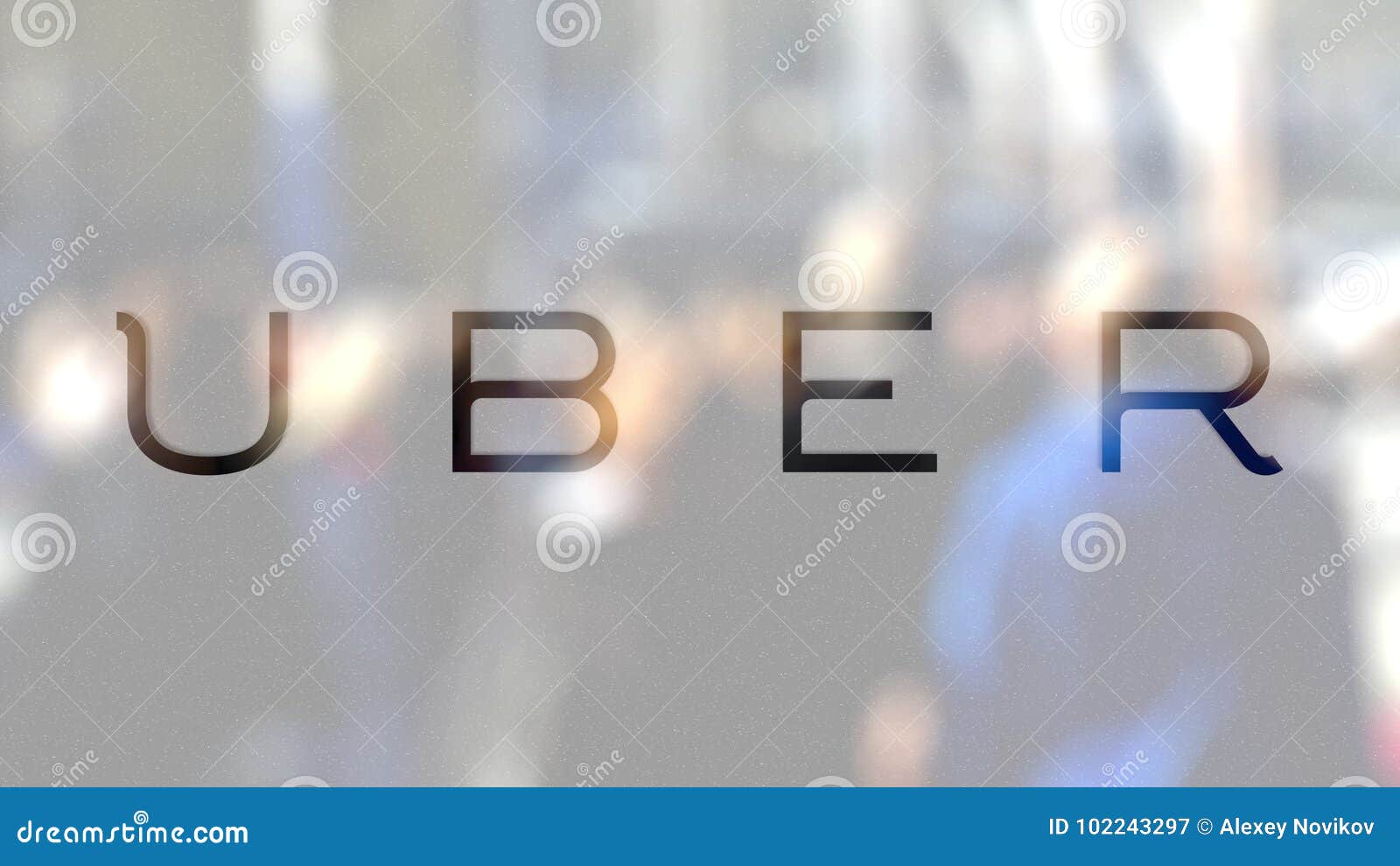 Uber Technologies Inc. Logo on a Glass Against Blurred Crowd on the ...