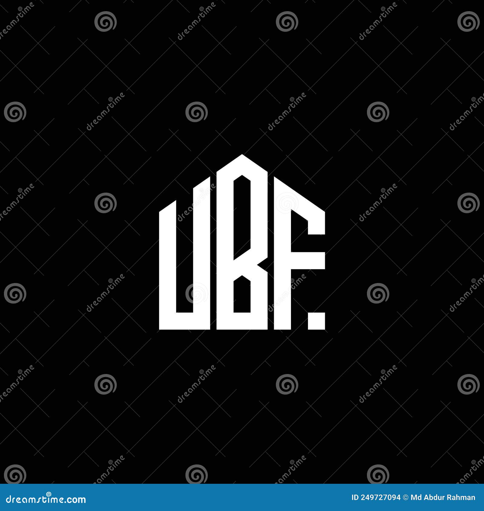 UBF Letter Logo Design on BLACK Background. UBF Creative Initials ...