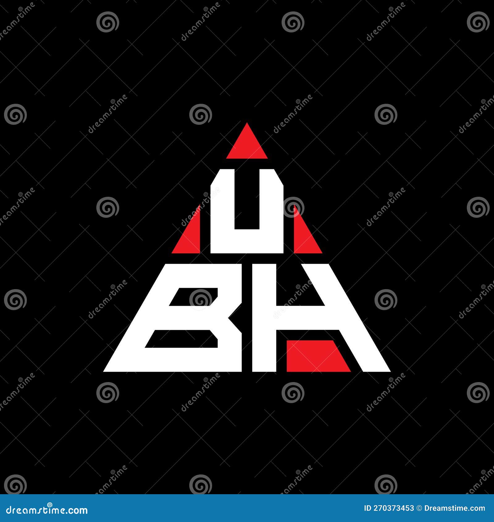 UBH Triangle Letter Logo Design with Triangle Shape. UBH Triangle Logo ...
