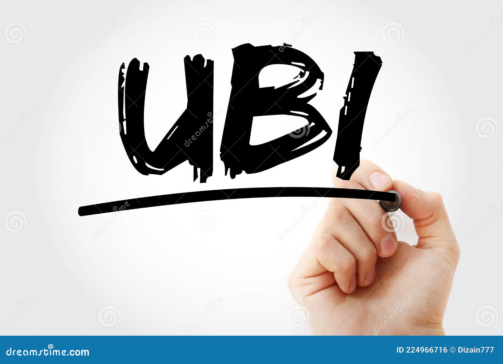 UBI - Universal Basic Income Acronym with Marker, Concept Background ...